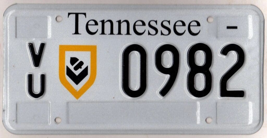 Tennessee Vanderbilt University license plate