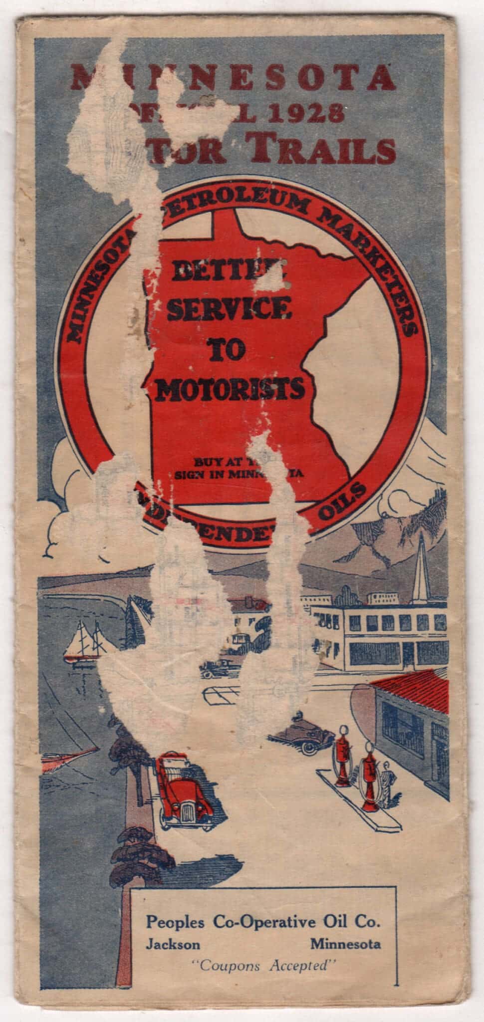 1928 Minnesota Peoples Co-Operative Oil Company road map - Kansas ...