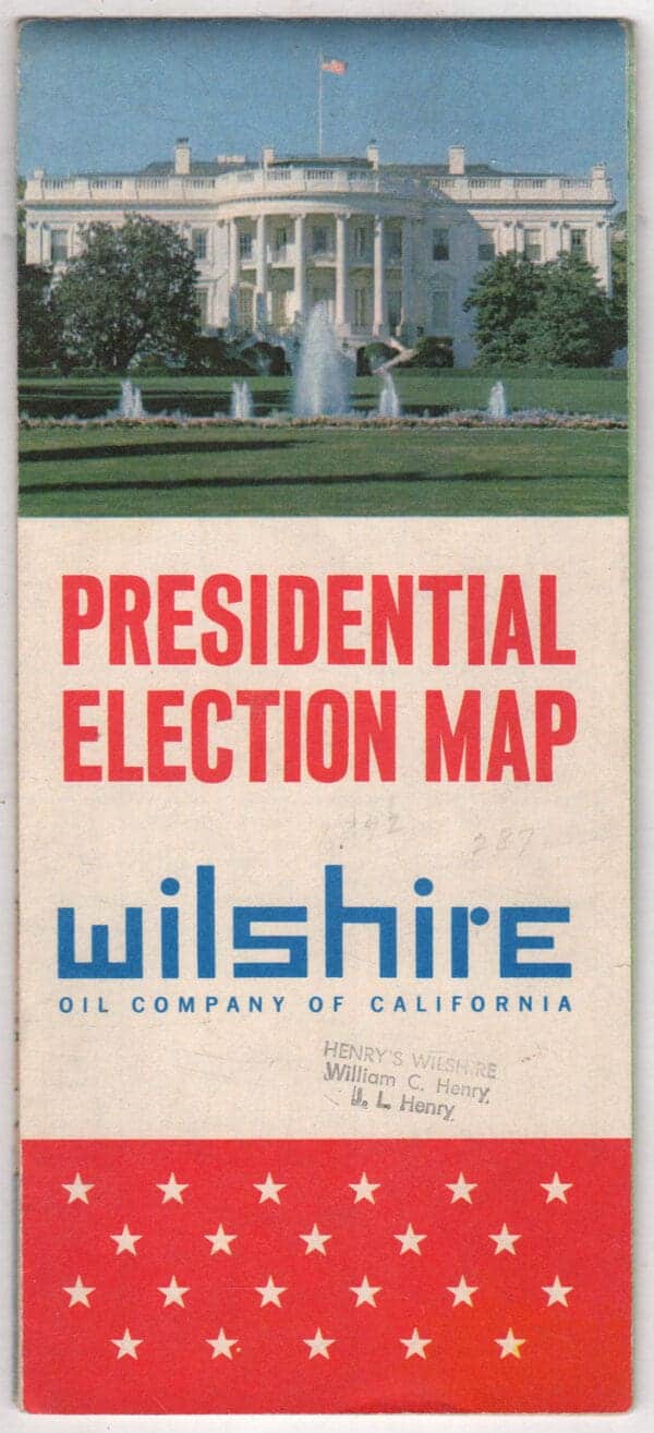 1964 Presidential Election Map Wilshire Oil Co. - Kansas License Plates