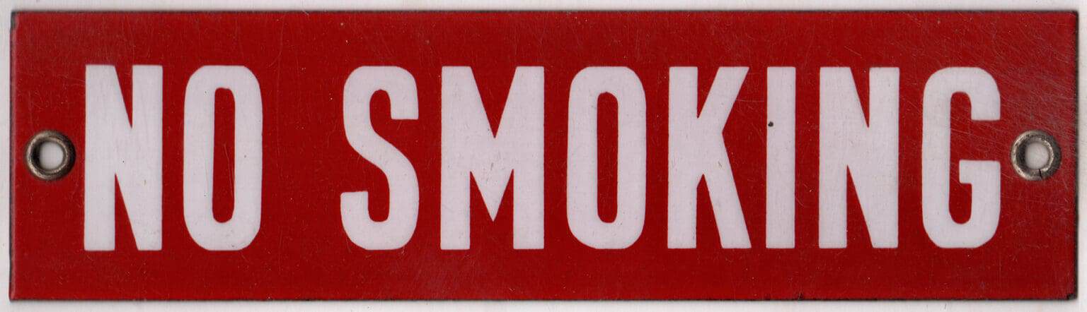 No Smoking sign - Kansas License Plates